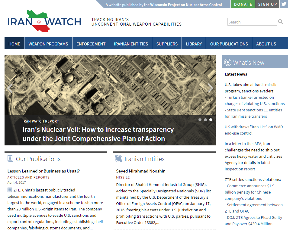 Iran Watch – Wisconsin Project on Nuclear Arms Control